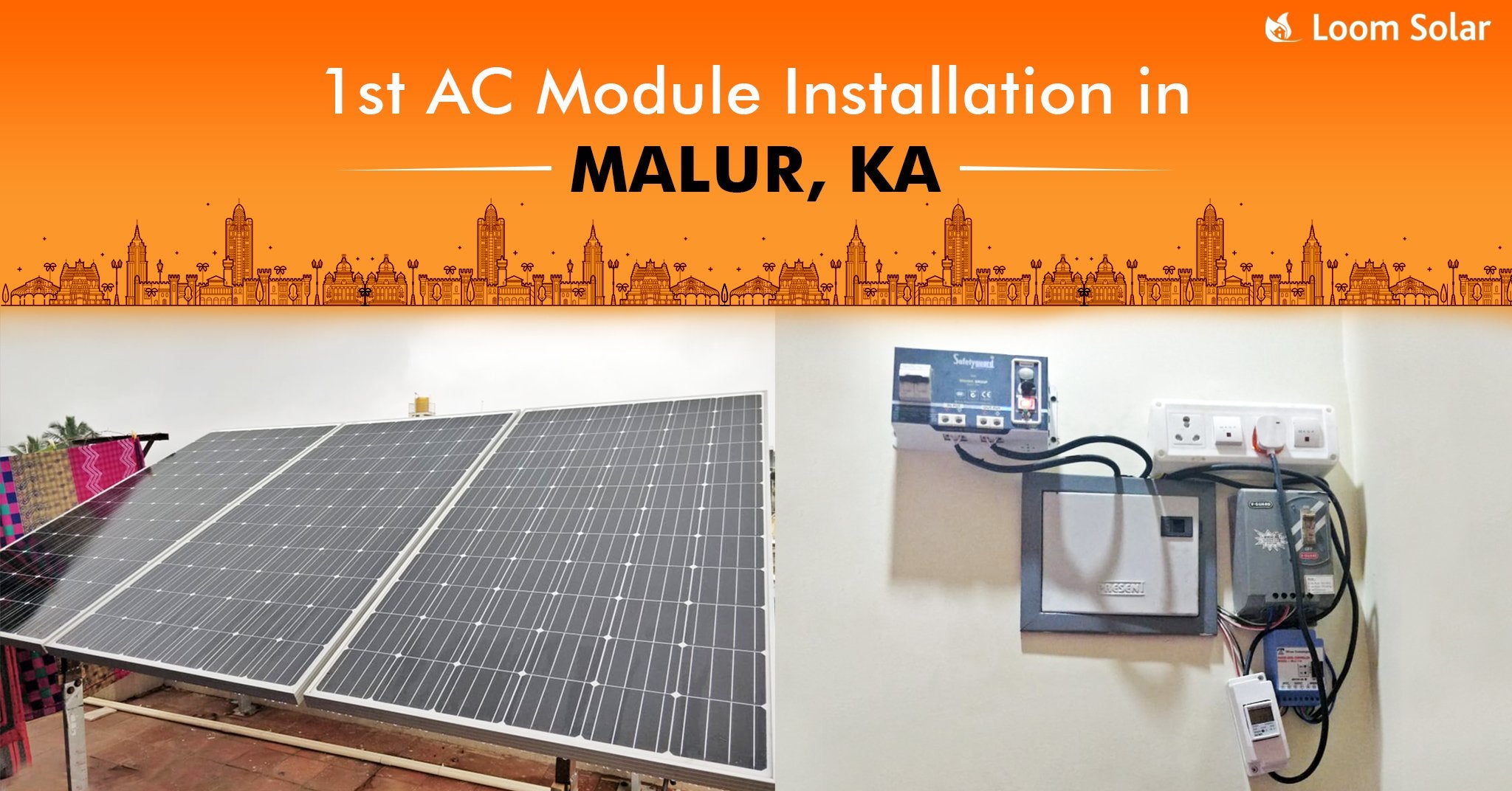 1kW AC Module (Grid Tie Solar) Installation in Malur, Kolar (Karnataka