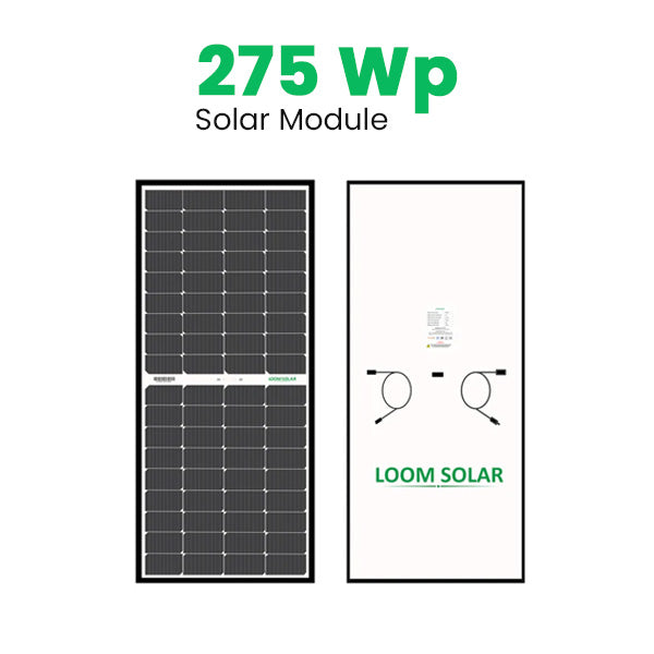 Loom Solar 275 Watt Mono Crystalline Panel for 12V Battery Charging
