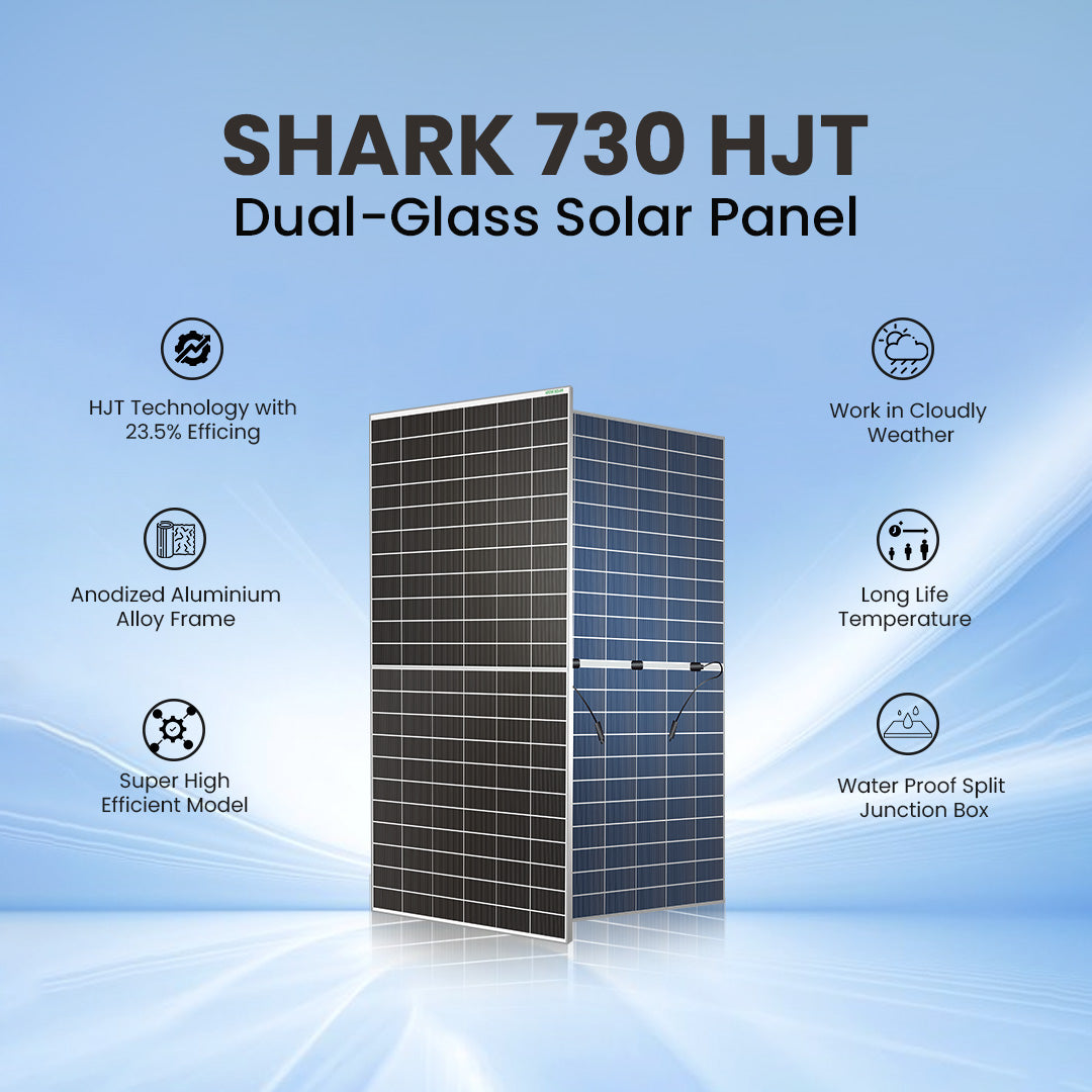SHARK 730~750 Wp HJT Dual-Glass Solar Panel (Pack of 33)